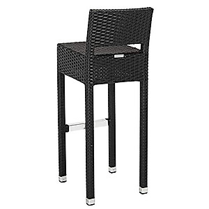 SAFAVIEH FOX5212A Collection Landry Black Indoor/Outdoor Bar Stool