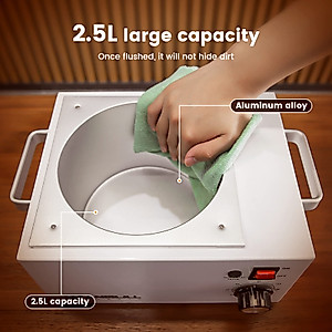 Anbull BUT2.5L 5.5lb Professional Single Wax Warmer, Electric Lagre Wax Heater Pot for Hair Removal with 20-120℃ Temperature Control, Paraffin Hot Facial Skin SPA Equipment