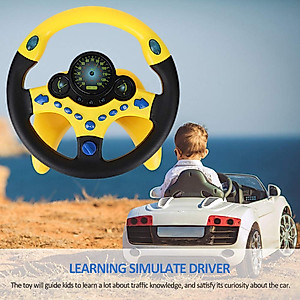 Coherny Simulated Driving Controller Portable Simulated Driving Steering Wheel Copilot Toy Children's Educational Sounding Toy Small Steering Wheel Toy Gift Funny Interactive Driving Wheel with Music