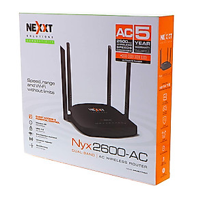 Nexxt Solutions Wireless High Speed AC2600 Router/Repeater/WISP [NyxAC2600] 2600Mbps-Gigabit LAN- Fast Ethernet with Signal Amplifying Antenna