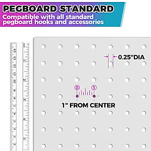 Pegboard Display Stand for Craft Shows & Fairs - Metal Store Display for Selling Accessories, Earring, Jewelry, Pin Display Stands for Retail Stores, Vendors & Events - 17" x 13” Designer White