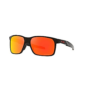 Oakley Men's OO9460 Portal X Rectangular Sunglasses, Polished Black/Prizm Ruby Polarized, 59 mm