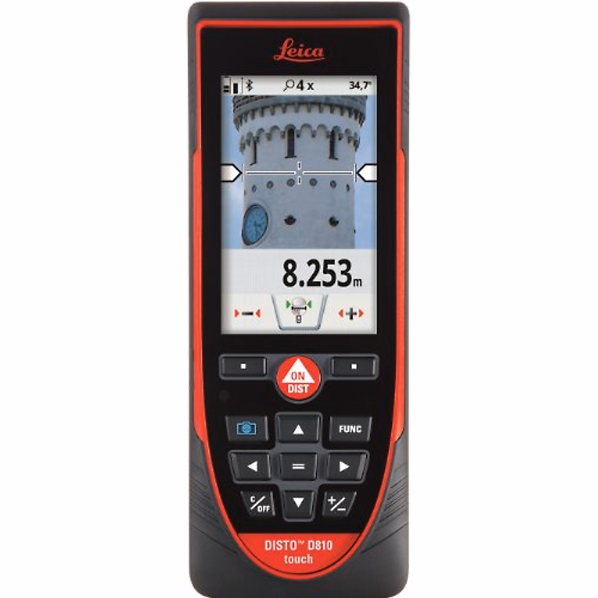 Leica DISTO D810 Touch 660ft Laser Distance Measurer w/Bluetooth and 1mm Accuracy, Red/Black