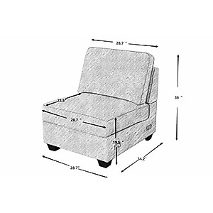 Legend Vansen 137'' Reversible Flexible Combination Modular Sofa Couche with Ottoman Sectional, Cream