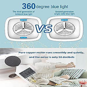 Portable Mini Folding Washing Machine, Magic Foldable Small Clothes Washing Machine Washer Laundry Tub Wash Machine for Travelling Apartment Dorm The Third Generation Double Blue Light Design (Blue)