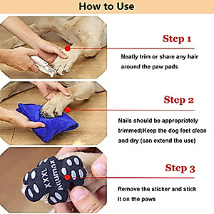 Aqumax Dog Anti Slip Paw Grips Traction Pads,Paw Protection with Stronger Adhesive, Non-Toxic,Multi-Use on Hardwood Floor or Injuries,12 sets-48 Pads XL Black