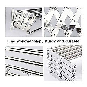 XMCX Wall Mounted Laundry Drying Rack 304 Stainless Steel 5 Rods Collapsible Dryer Towel Rack Home Folding Washing Line Clothes Airer Easy Storage for Indoor Outdoor (Size : 120cm/47.2in)