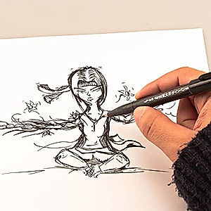 Pentel Arts Sign Pen Touch, Fude Brush Tip, Assorted Colors, Pack of 6 (SES15CBP6M)