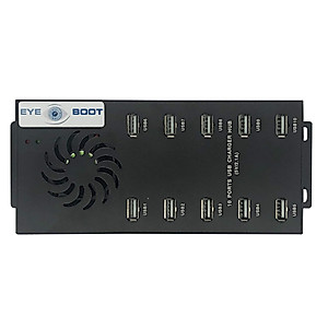 Eyeboot 10 Port USB Hub 120W Powered USB 2.0 Charging Hub 12V 10A PSU