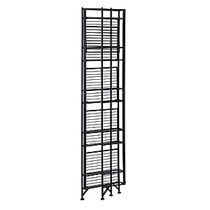 Convenience Concepts Designs2Go X-Tra Storage 5-Tier Folding Metal Shelf, Black