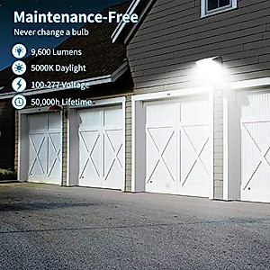 Xbuyee (2 Pack) 80W LED Wall Pack with Dusk-to-Dawn Photocell, Security Outdoor Wall Lights Wall Mounted LED Light Fixture, 120LM/W 5000K 100-277V IP65 Power Tunable (40W/60W/80W)