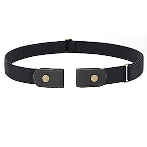 WERFORU 4 Pack No Buckle Show Belt for Men Buckle Free Stretch Belt for Jeans Pants 1.38 Inches Wide (C-Black+Coffee+Blue+Yellow, Suit for Pants Size 30"-48")