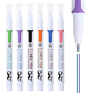 Mr. Pen- Double Line Pen, 6 Pack, Assorted Colors, Double Line Pens, Bible Journaling Pens, Double Line Outline Pen, 3-D Two Line Drawing Pens, Two Line Pens, Liner Pens for Drawing, Drawing Pens