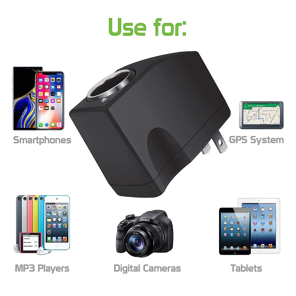 Cellet AC to DC 12V Output Converter. AC/DC Power 110V- 120V AC to 12V DC Car Cigarette Lighter Power Converter. AC to DC Female Adapter (Not for Air-Pump, Compressor, Vacuum Cleaner)