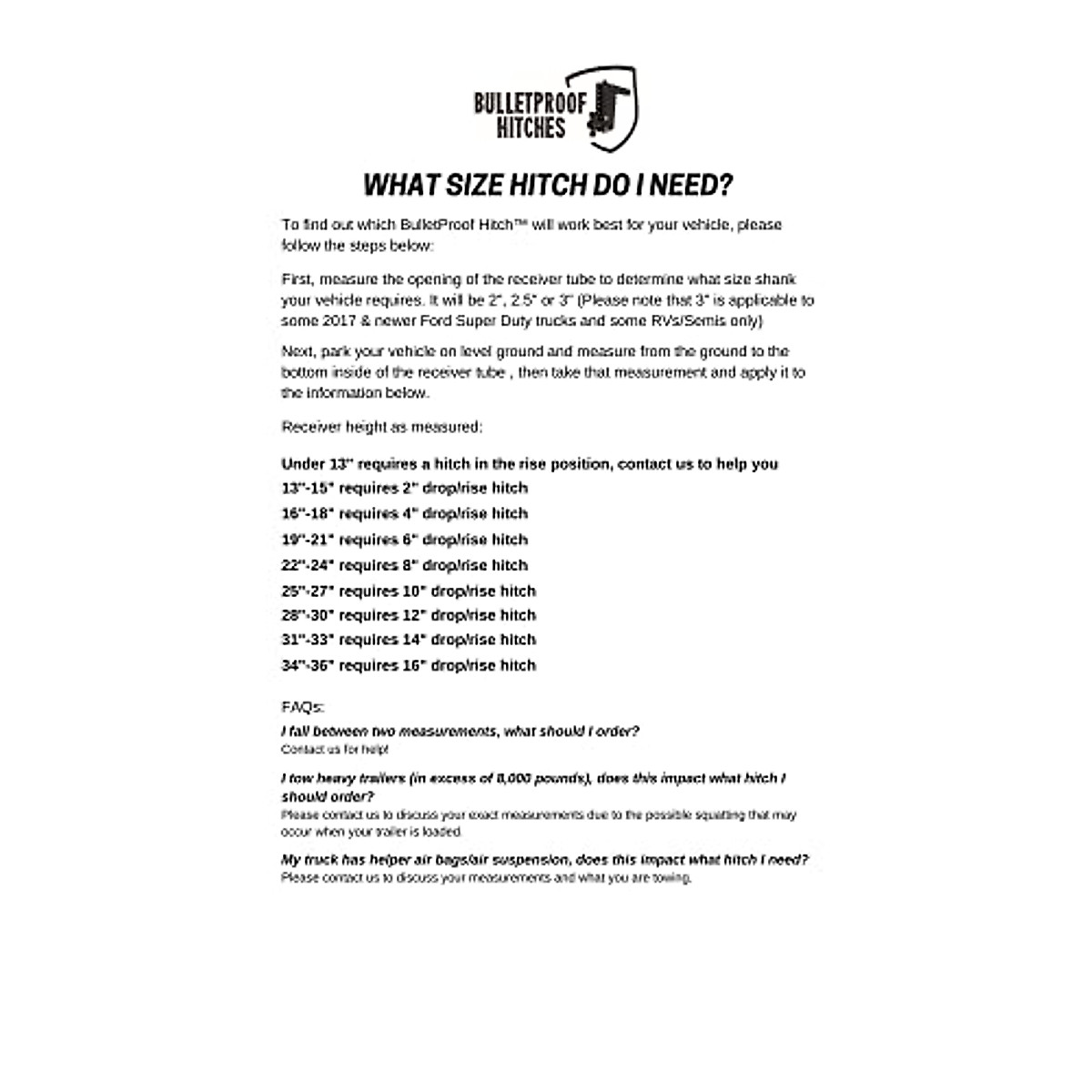 Bulletproof Hitches 3.0" Adjustable Extreme Duty (36,000lb Rating) 4" Drop/Rise Trailer Hitch with 2" and 2 5/16" Dual Ball (Black Textured Powder Coat, Solid Steel)