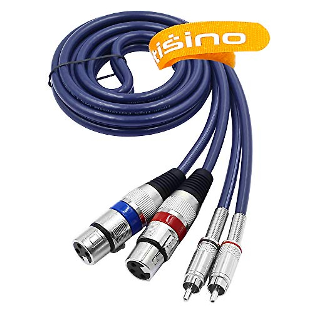 tisino Dual XLR to RCA Cable, Heavy Duty 2 XLR Female to 2 RCA Male Patch Cord HiFi Stereo Audio Connection Interconnect Lead Wire - 5 ft / 1.5m