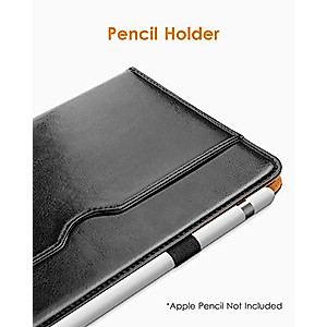 DTTO for iPad Mini 5th Generation 2019 Case, [Noble Series] Leather Folio Cover Case with Apple Pencil Holder for iPad Mini 5 2019 [Auto Sleep/Wake], Black