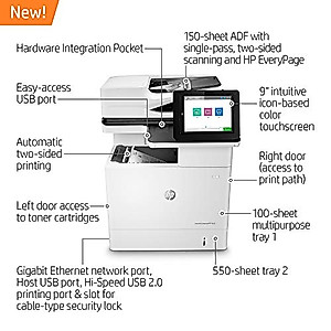 HP LaserJet Enterprise MFP M635h Monochrome All-in-One Printer with built-in Ethernet & 2-sided printing (7PS97A)