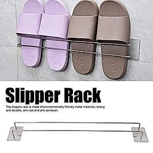 Milltrip Slippers Rack, Stainless Steel Shoes Rack Wall Mounted Punch Free Hanging Shoe Organizer for Home Hotel Bathroom Living Room