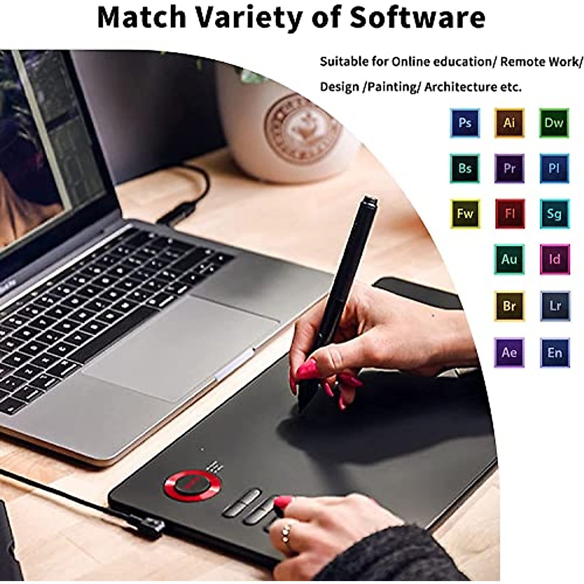 VEIKK A15Pro Graphics Drawing Tablet 10 x 6 Inch Digital Pen Tablet with 12 Shortcut Keys -1 Quick Dial and Battery-Free Passive Stylus,Supports Tilt Function,for Mac/Chrome/Windows/Linux/Android OS