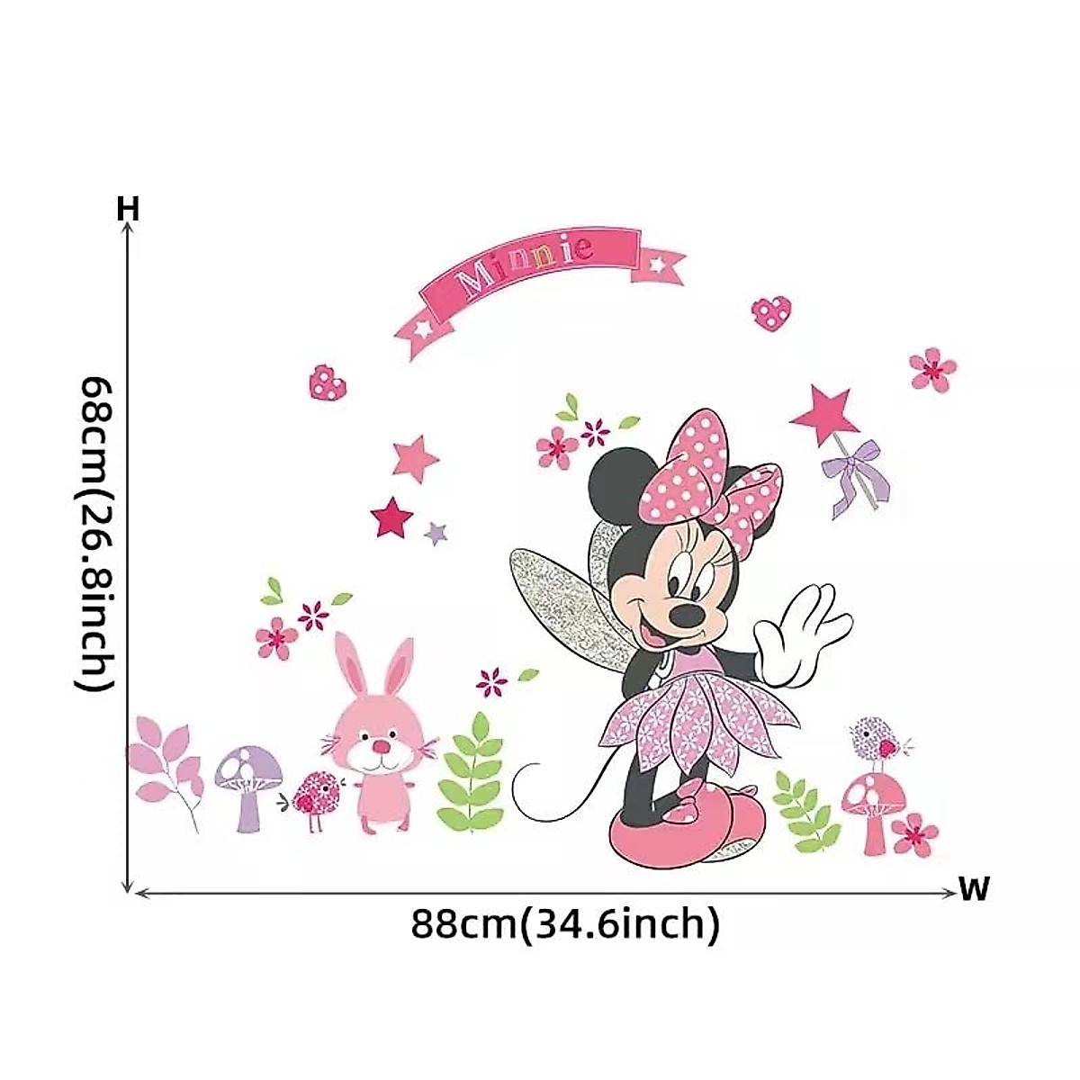 Minnie Mouse Wall Stickers Vinyl Decals Kids Girls Nursery Baby Room Decor