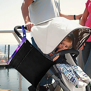 visesunny Fun Unicorn Galaxy Night Print 2Pcs Wet Bag with Zippered Pockets Washable Reusable Roomy for Travel,Beach,Pool,Daycare,Stroller,Diapers,Dirty Gym Clothes, Wet Swimsuits, Toiletries