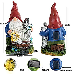 Garden Gnomes Statues Knomes Figurines Large Funny Outdoor Decor Clearance with Solar Lights for Outside Patio Yard Lawn Porch Christmas Art Decoration Ornament Housewarming Gifts