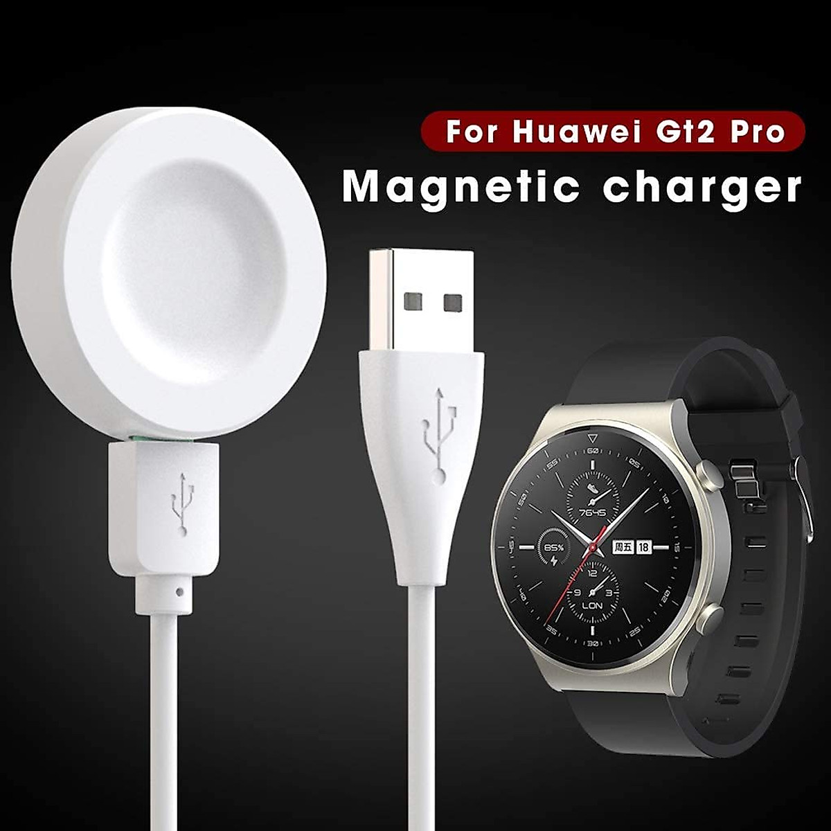 Charger Compatible with Huawei Watch Ultimate/GT 4/4 Pro/3/3 Pro/GT3/GT3 Pro/GT2 Pro/GT2 ECG/GT Cyber/Buds/GT Runner/D, Replacement Watch Charger Dock-Charging Cable 3.3ft
