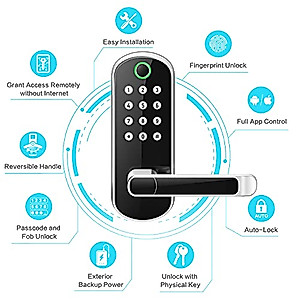 Sifely Keyless Entry Door Lock, Keypad Door Lock, Keyless Door Lock, Fingerprint Door Lock, Biometric Door Lock, Keypad Entry Door Lock, Passcode Code Door Lock, Digital Smart Door Lock (Smart Lock)