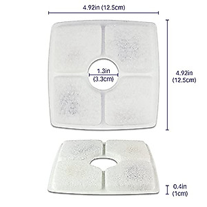 PET STANDARD Replacement Water Filter Compatible with Veken / Wonder Creature, etc... 84oz/2.5L Automatic Pet Fountain, Cat Water Fountain Pack of 10