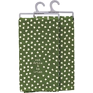 Primitives by Kathy Eat Drink & Be Irish Dish Towel