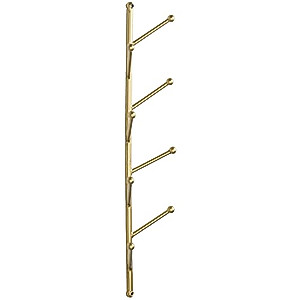 MyGift Gold Tone Metal Coat Rack, Wall Mounted Hat/Garment Hanging Rack with 8 Tree Branch Style Hanger Hooks