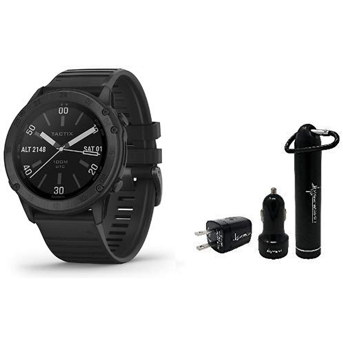 Wearable4U - Garmin tactix Delta, Premium GPS Smartwatch with Specialized Tactical Features, Designed to Meet Military Standards with Ultimate Power Pack Bundle (Black)