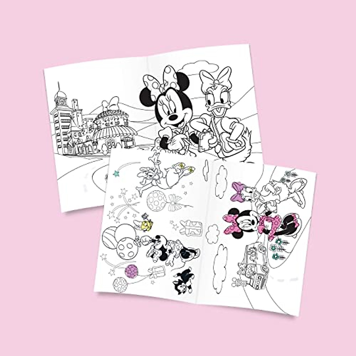 Disney Minnie Mouse Draw and Play Desk by Delta Children – Includes 10 Markers and Coloring Book, Pink