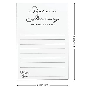 Share a Memory Cards - Minimalist Well Wishes Card - 4 x 6 - Set of 50 - for Celebration of Life, Weddings, Anniversaries, Memorials, Funerals, Birthdays, Graduation, Retirement, Going Away