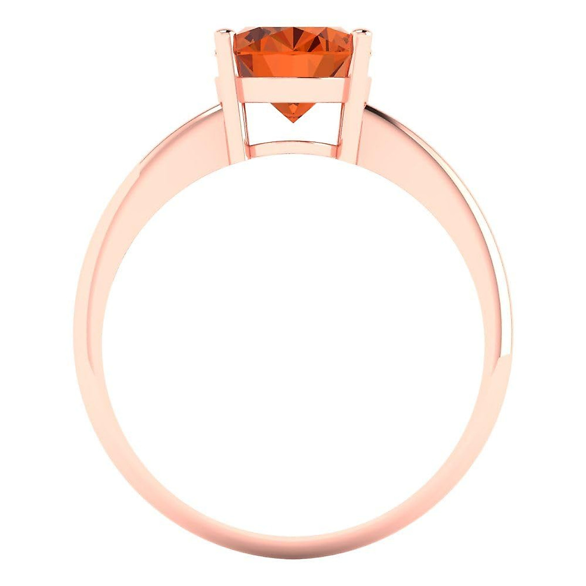 Clara Pucci 2.0 ct Oval Cut Solitaire Red Simulated Diamond Wedding Bridal Designer Anniversary Engagement Ring Real 14k Rose Gold