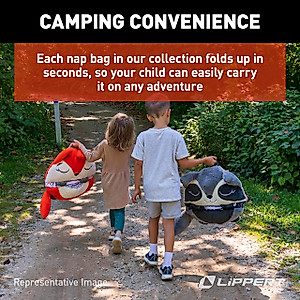 Lippert Thomas Payne Three-in-One Children’s Raccoon Nap Sack for Camping and Sleepovers with Durable Material, Fold-Up Design, Machine Washable, Dryer Safe - 2022107841 Grey
