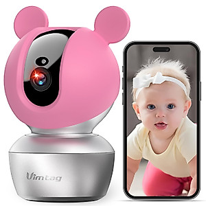 Vimtag 2K Indoor/Pet Camera with 24/7 Live View&Record, HD Night Vision, Motion&Sound Detection for Baby/Dog Cam, Two Way Audio, Cloud/Micro SD Storage, Works with Alexa &2.4Ghz WiFi for Home Security