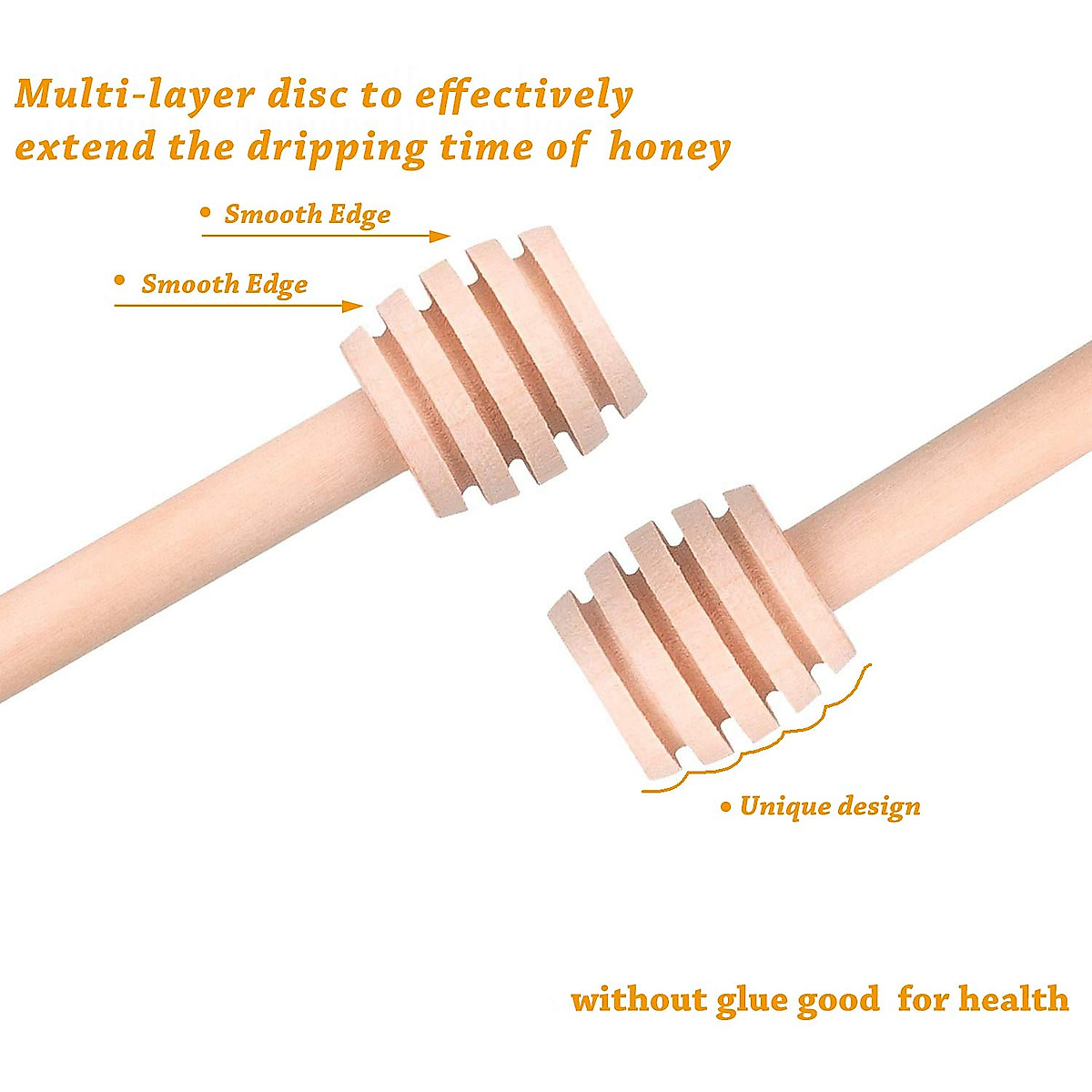 Premium 50-Pack 3 Inch Mini Wooden Honey Dipper Stick, Individually Wrapped,Pefect for Wedding Shower Party Favors Honey Jar spoon or Honey Wands mini