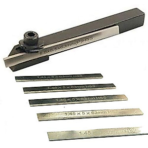 Factory Mini Parting Tool Holder with 6Pcs HSS Blades for Mini Lathes - 10mm Shank