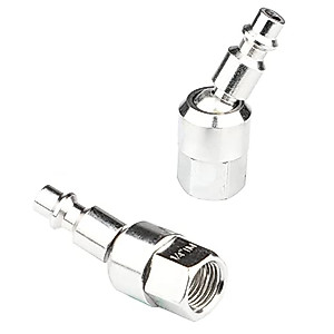 YOTOO Swivel Air Plug 1/4" Industrial Air Hose Fitting Air Quick Connect Male and Female Plugs with 1/4"-18 NPT Thread. 6-Piece Pack