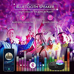 Star Projector, 3 in 1 Galaxy Night Light Projector with Remote Control, Bluetooth Music Speaker & 5 White Noises for Bedroom/Party/Home Decor, Timing Sky Starry Projector for Kids & Adults