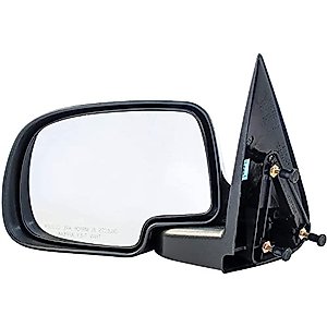 Driver Side Non-Heated Manual Operated Mirror for Cadillac Escalade Chevy Silverado Suburban HD Tahoe GMC Sierra Yukon XL 1500 2500 3500 1999-2007 - Parts Link #: GM1320230