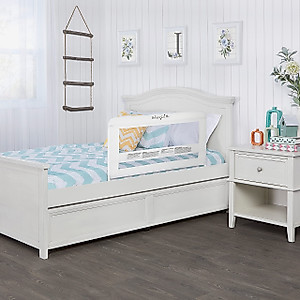 Dream On Me Lilibet Mesh Safety Bed Rail in White for Twin, Full and Queen Size Bed, Bed Rail for Toddler