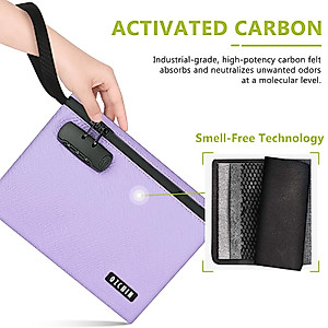 OZCHIN Smell Proof Bag with Combination Lock 10 X 7 inchs Locking Bag PU Leather Waterproof Lockable Case Great Gift Ideal