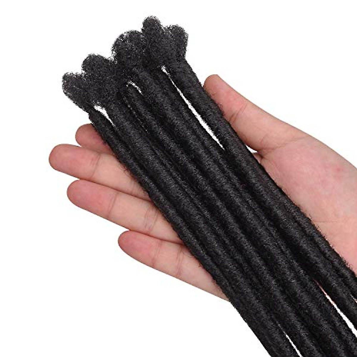 Noverlife 10 Strands 20cm/7.87" Black Backcomb Twisted Dreadlock Extensions, Single End Synthetic Dreadlocks Accessories, Jamaica Punk Hip-Hop Reggae Hair Braiding Wigs Faux Locs Dreads for Men Women