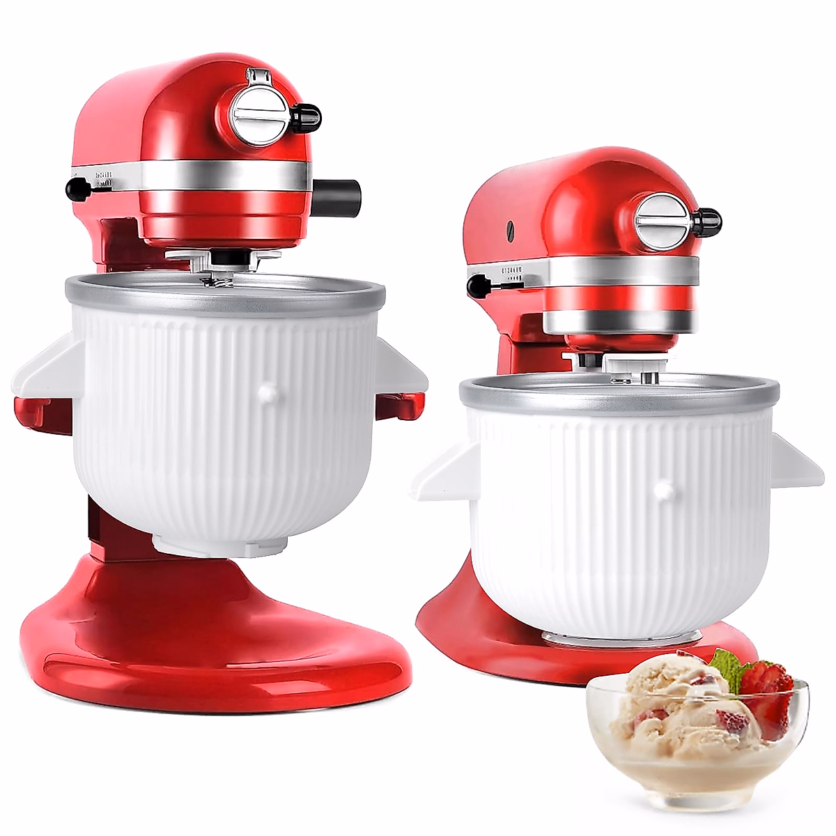 Ice Cream Maker Attachment for Kitchenaid Stand Mixer,2-Quart Frozen Yogurt - Ice Cream & Sorbet Gelato Maker,Fits 4.5 5 6 7qt Kitchenaid Stand Mixer
