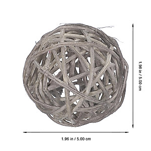 ARTIBETTER 15pcs Rattan Ball Wicker Ball Decorative Ball Vase Fillers Sphere Orbs Christmas Tree Ornaments Wedding Centerpieces Home Patio Garden Hanging Decoration Grey 5cm
