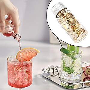 Lwuey Gold Leaf Makeup, Edible Flakes Goldlen Toppers Gilding Paper Bottles Imitation Metallic Decoration Drink Cooking Chocolates Cakes Drinks Baking Dessert Cupcake Steak Food Spa Home 2PCS