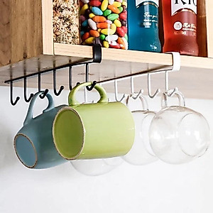 Kitchen Storage Rack Cupboard White Hanging Hook Hanger Chest Storage Organizer Holder (White)